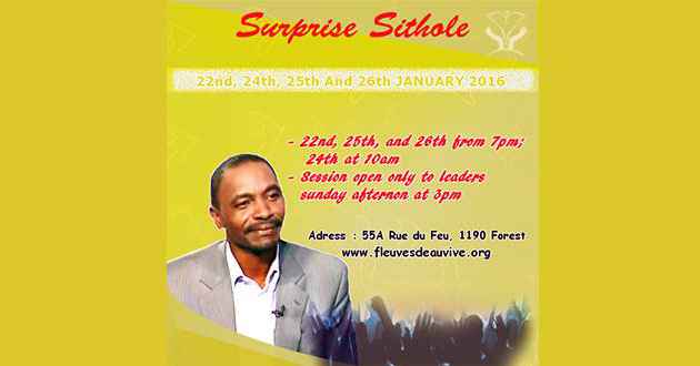 The Pastor Surprise Sithole is coming to the « Centre de Réveil Fleuves ...